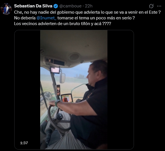 Da Silva indignado con Inumet porque no le avisaron de un “tifón”, un ...